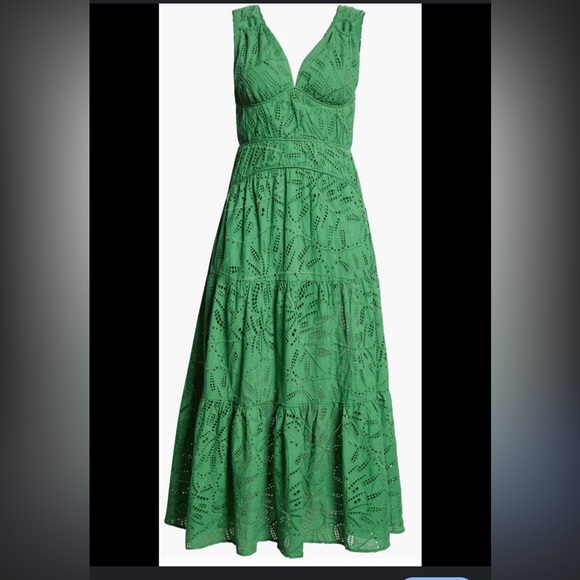 FARM Rio | Dresses | Nwt Farm Rio Monstera Corset Tiered Maxi Dress ...